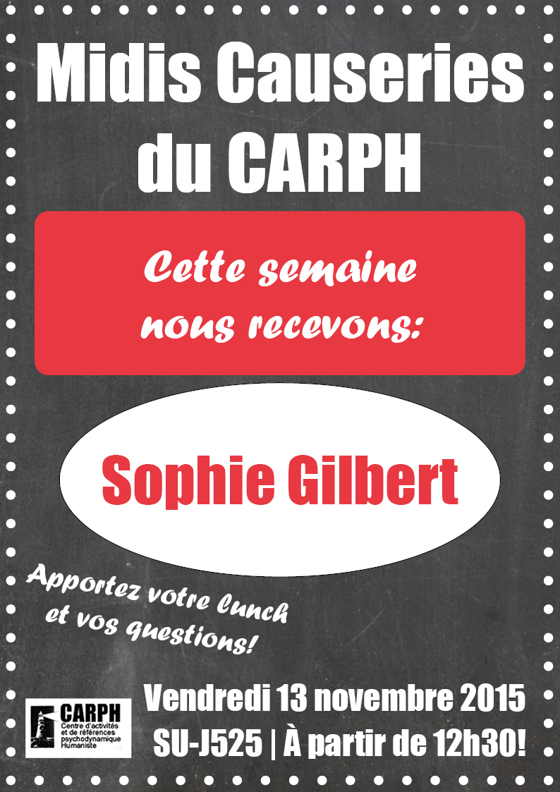 Midi Causerie avec Sophie Gilbert – CARPH